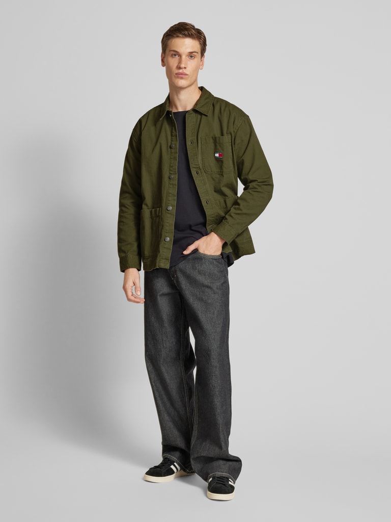 Tommy Jeans Regular Fit Freizeithemd mit Label-Patch (oliv) online kaufen
