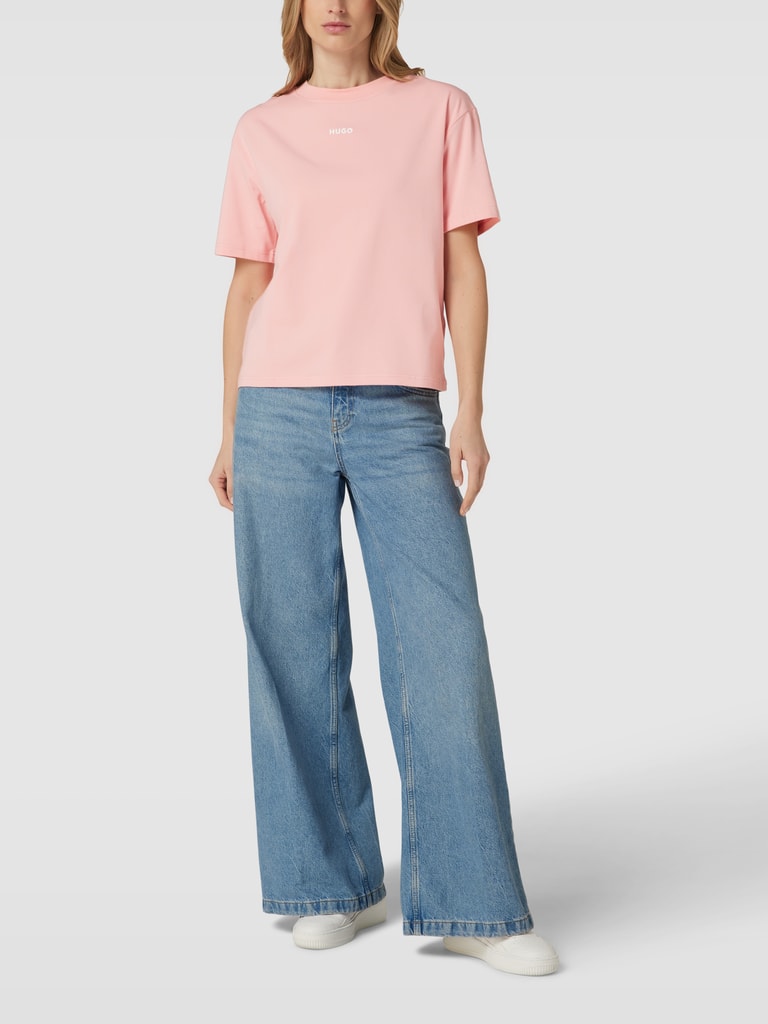 HUGO T-Shirt mit Label-Detail Modell 'SHUFFLE' (pink) online kaufen