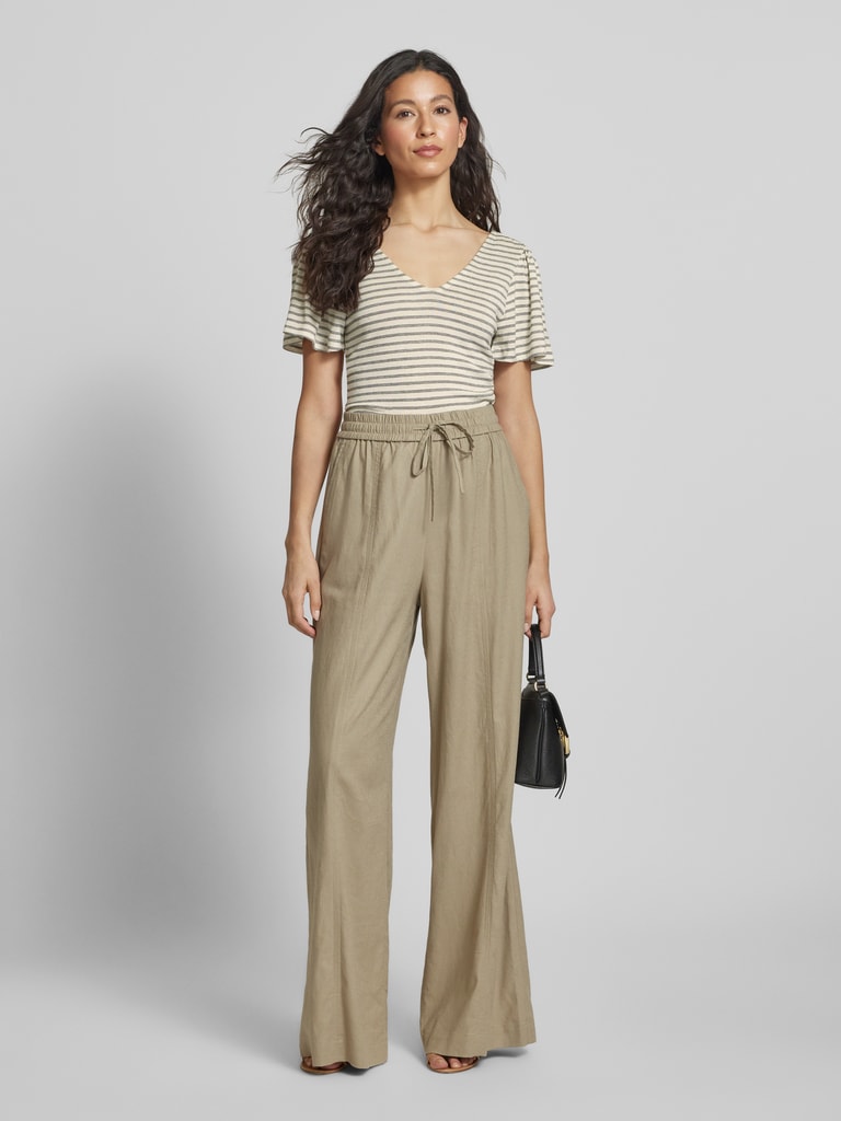 Vero Moda Regular Fit T-Shirt aus Viskose-Mix mit Leinen-Anteil Modell ...