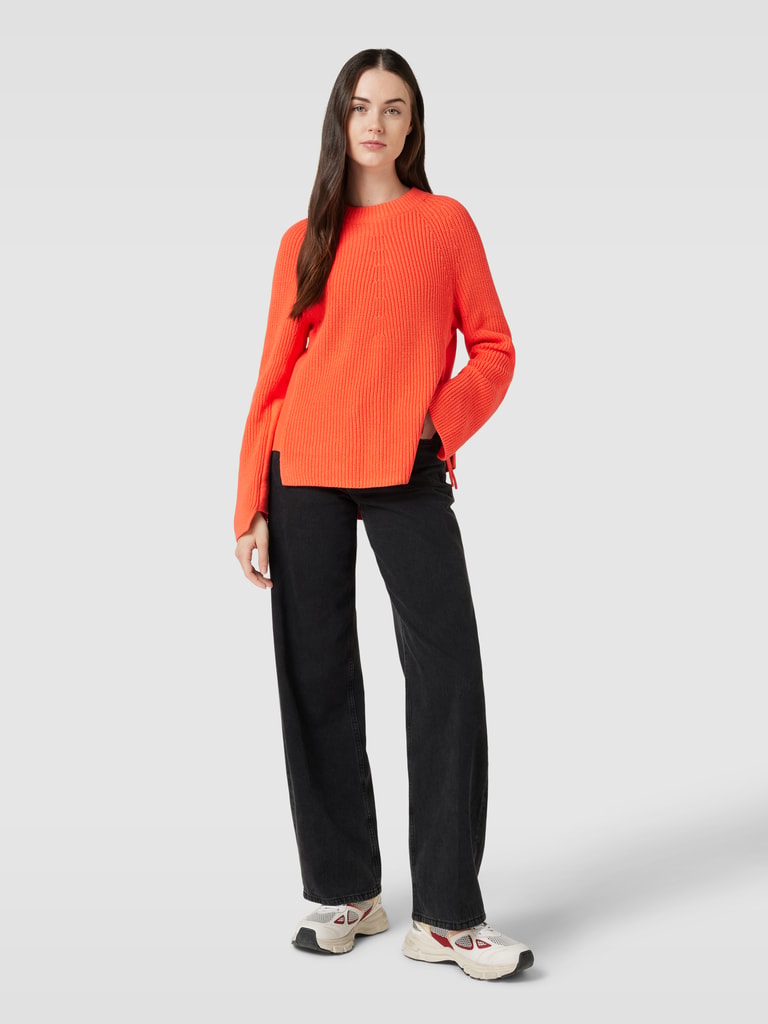 Oui Pullover mit geripptem Rundhalsausschnitt (koralle) online kaufen