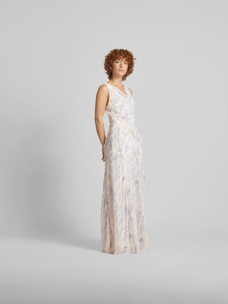 Holzweiler Maxikleid mit Wasserfall-Ausschnitt (hellblau melange ...