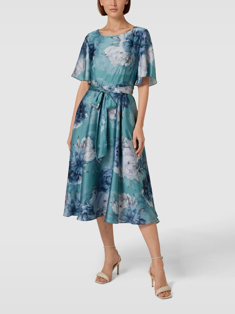 Swing Cocktailkleid mit floralem Allover-Muster (tuerkis) online kaufen