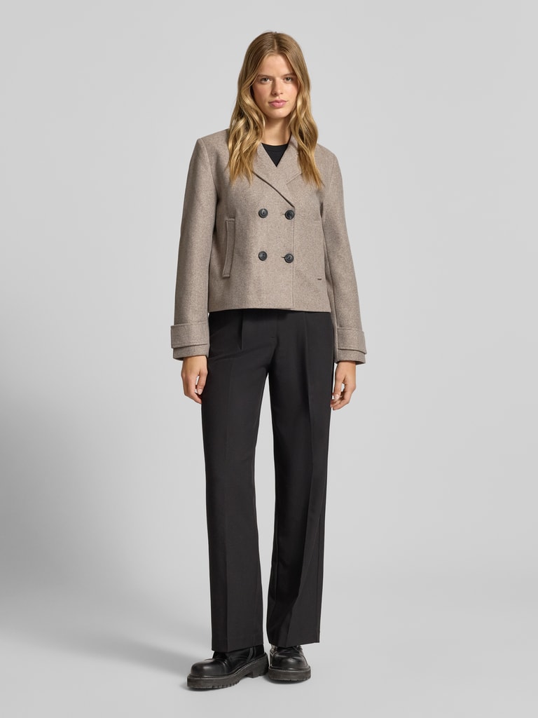 Only Korte trenchcoat met reverskraag, model 'FREJA LIFE' in taupe ...