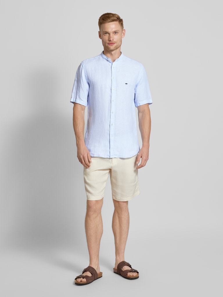 Fynch-Hatton Regular Fit Freizeithemd aus Leinen mit Stehkragen Modell ...