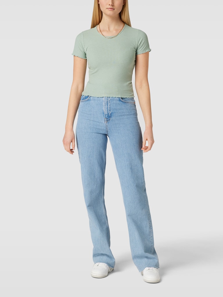 Only T-Shirt mit Muschelsaum Modell 'EMMA' (mint) online kaufen