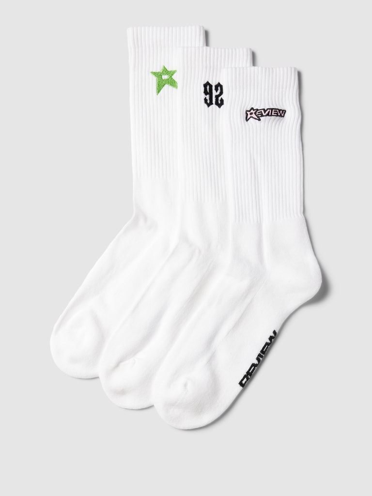 Review Socken mit Label-Print im 3er-Pack (weiss) online kaufen