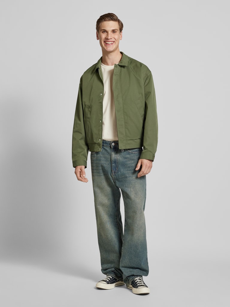Jack & Jones Jack met platte kraag, model 'SANTORINI' in donkergroen ...