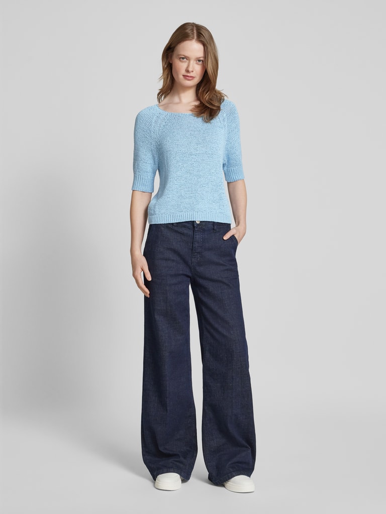 monari Strickpullover mit gerippten Abschlüssen (hellblau) online kaufen