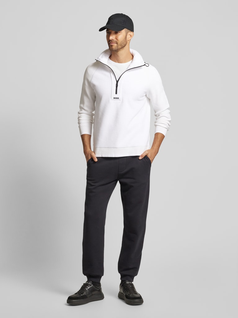 BOSS Green Sweatshirt mit Stehkragen Modell 'Zartic' (weiss) online kaufen