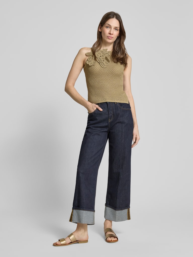 Marella Top mit floraler Applikation Modell 'ARAK1' (khaki) online kaufen