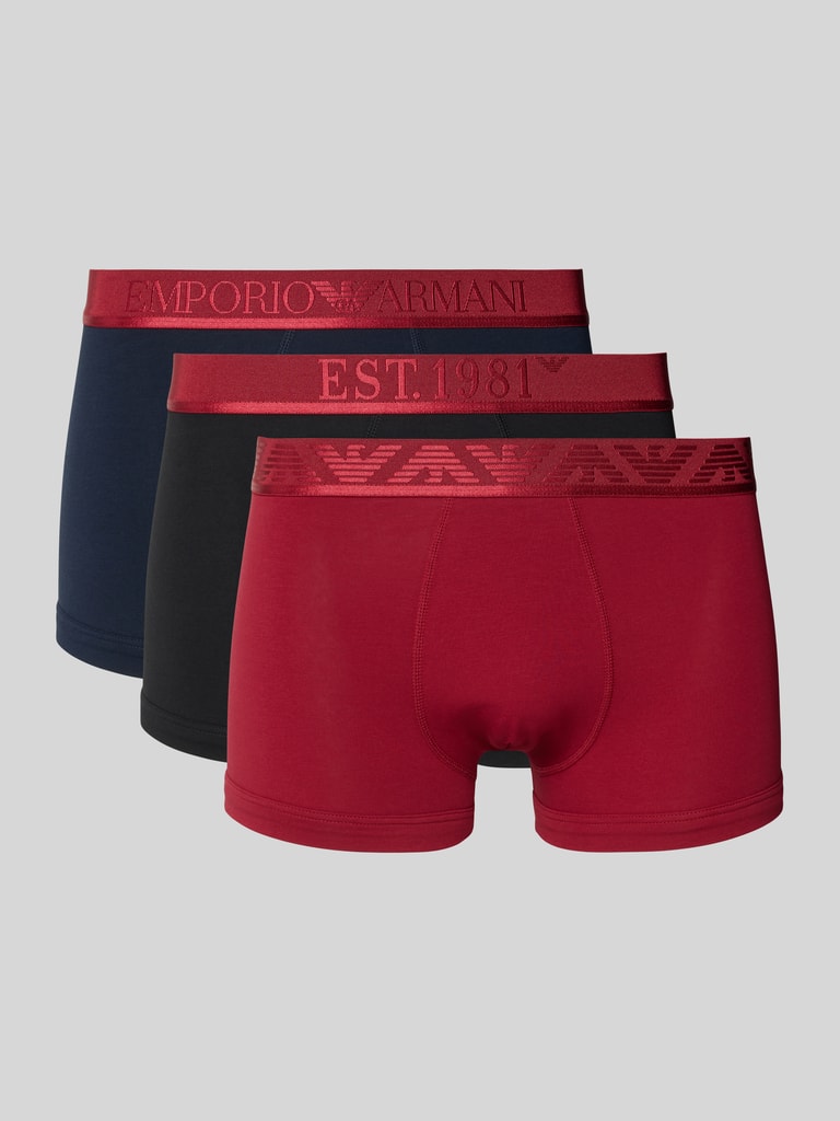 Emporio Armani Trunks mit Label-Bund im 3er-Pack (rot) online kaufen