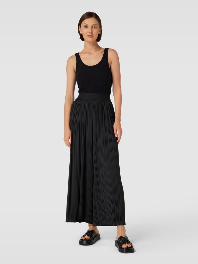 Zero Stoffhose aus Viskose mit Plisseefalten (black) online kaufen