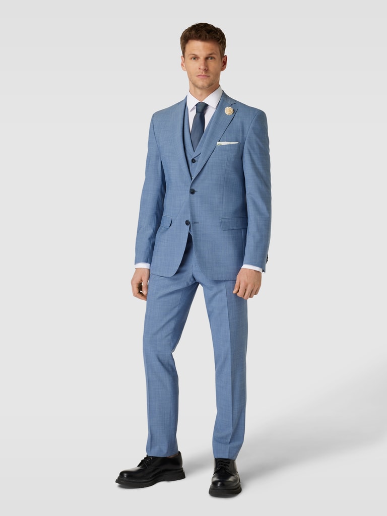 Carl Gross Slim fit 2-knoops colbert met wol, model 'Shelby' in blauw ...