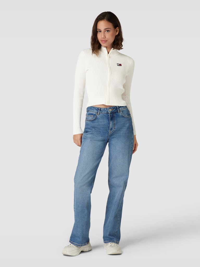 Tommy Jeans Strickjacke mit Stehkragen (offwhite) online kaufen