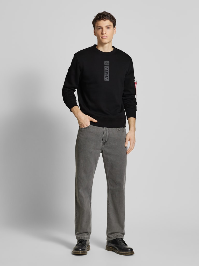 Alpha Industries Sweatshirt mit Label-Print (black) online kaufen