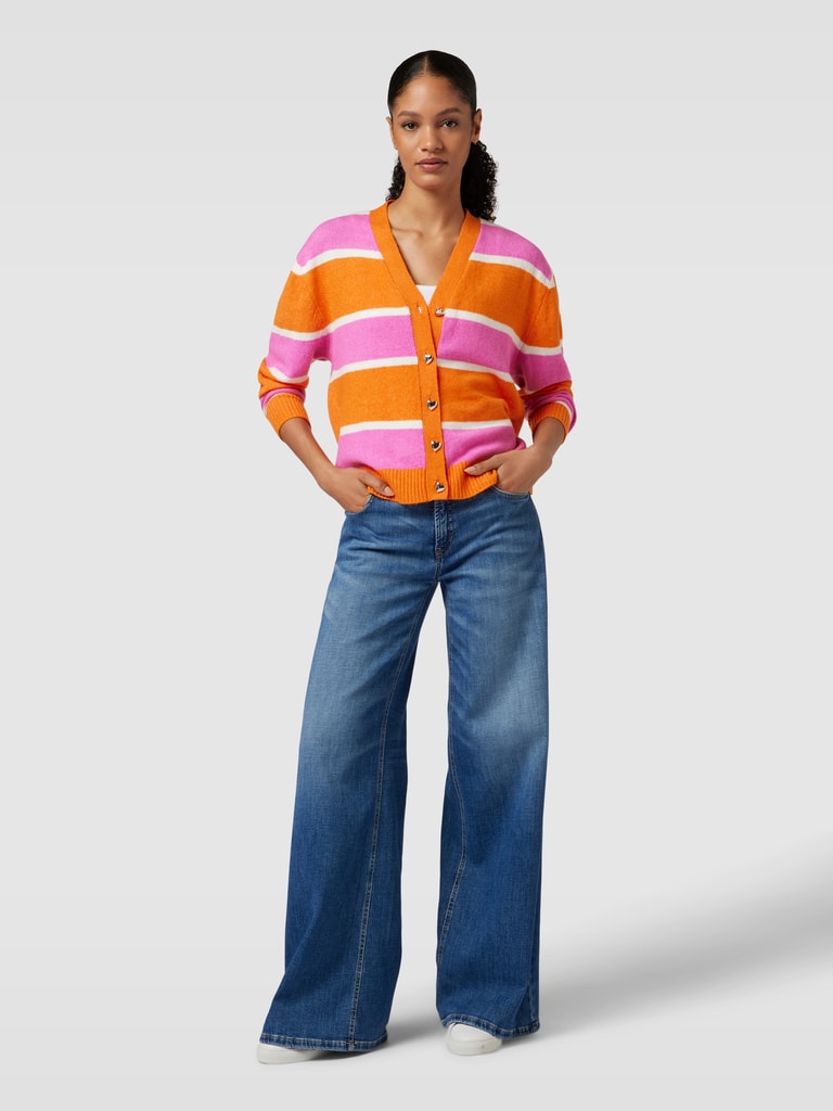 ICHI Strickjacke mit Knopfleiste Modell 'Motif' (orange) online kaufen