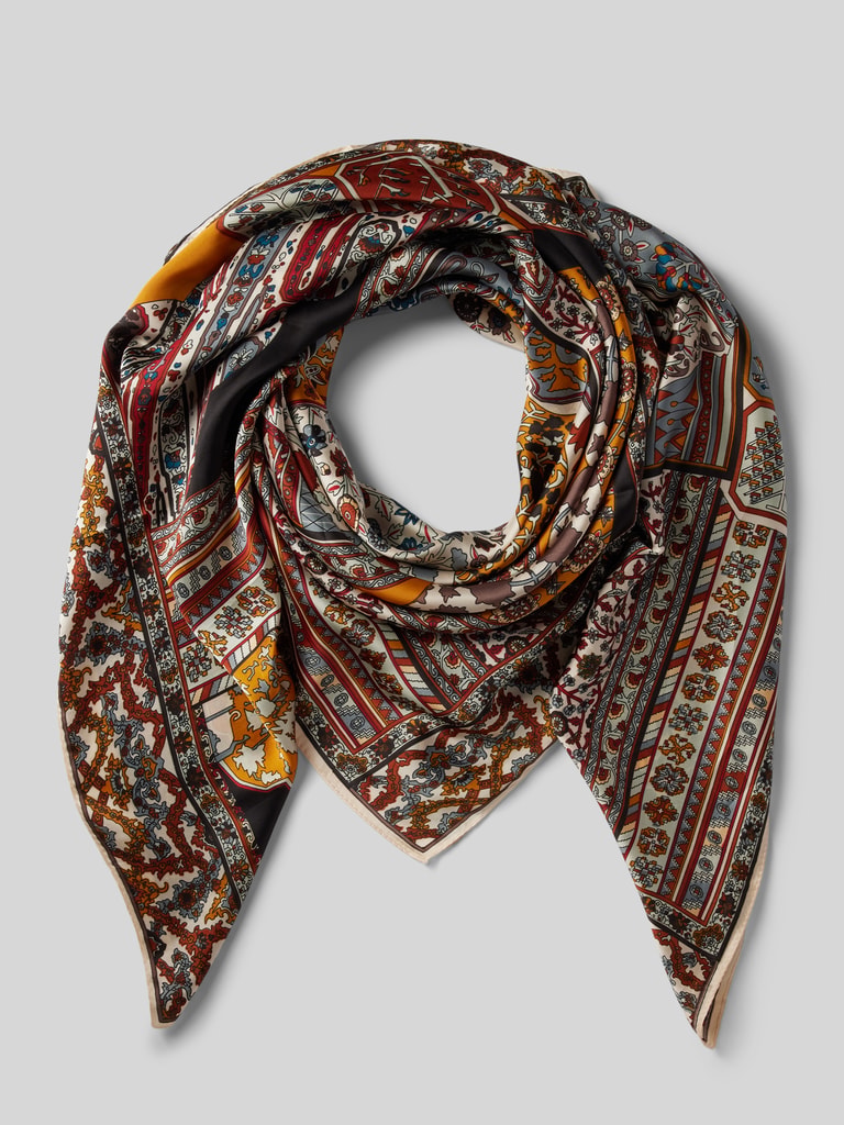 Kurt Beines Sjaal met all-over motief, model 'Harmony' in zwart online ...