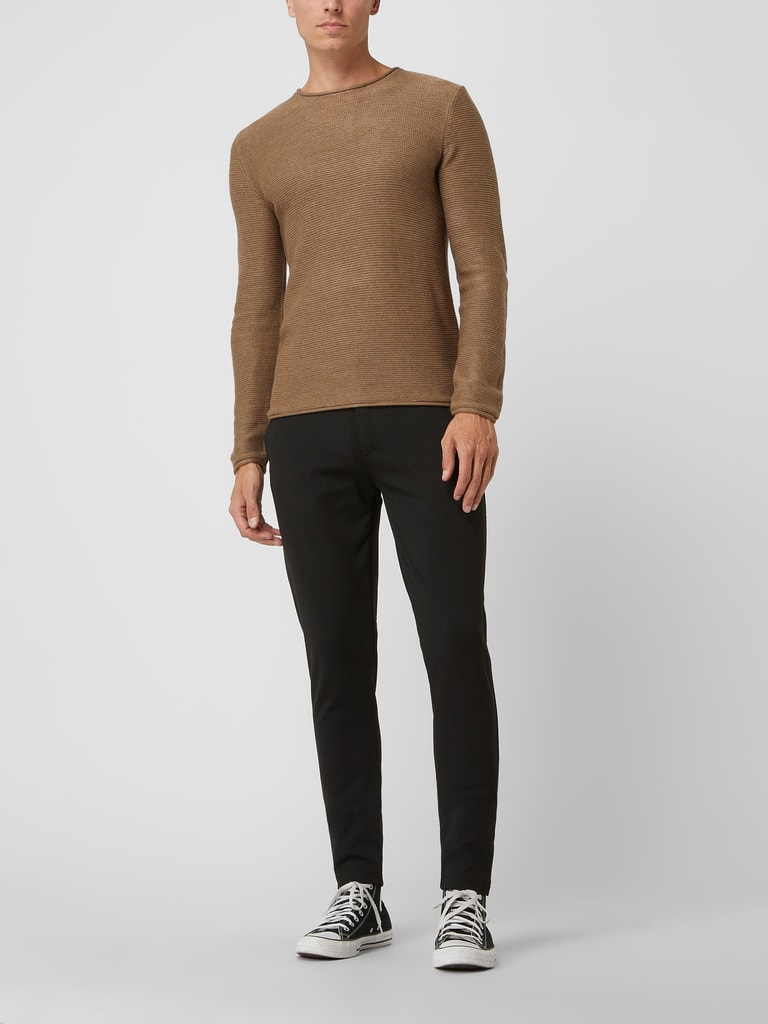 !Solid Pullover mit gerollten Abschlüssen Modell 'Jarah' (hellbraun melange) online kaufen