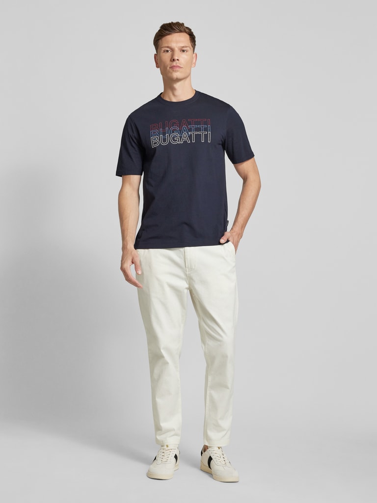 bugatti T-Shirt mit Label-Print (marine) online kaufen