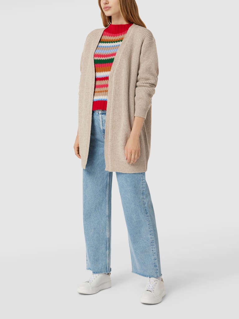 Saint Tropez Gebreid jack met kabelpatroon in beige gemêleerd online kopen | P&C