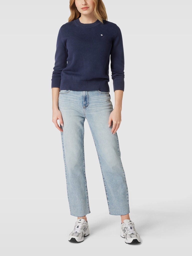 Gant Strickpullover mit Label-Detail Modell 'Icon' (marine) online kaufen