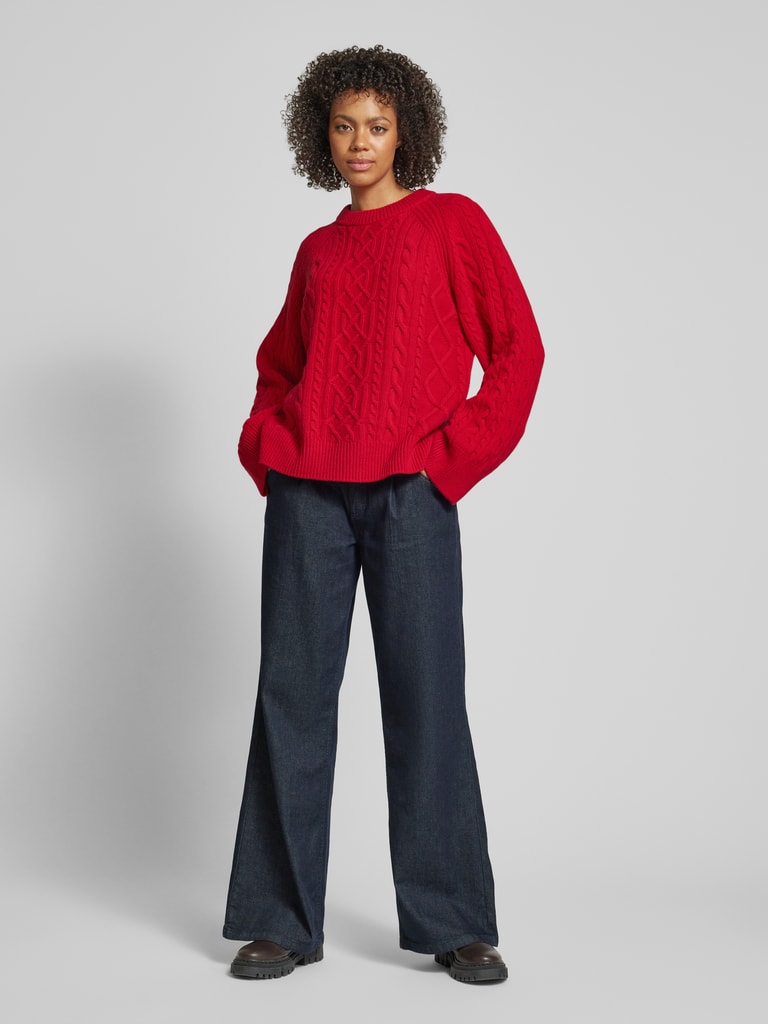Ivy Oak Strickpullover mit Zopfmuster Modell 'KLARINA ANN' (rot) online ...