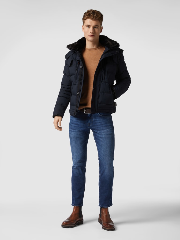 Wellensteyn Regular fit gewatteerd jack met labelpatch, model 'STARSTREAM' in marineblauw online ...