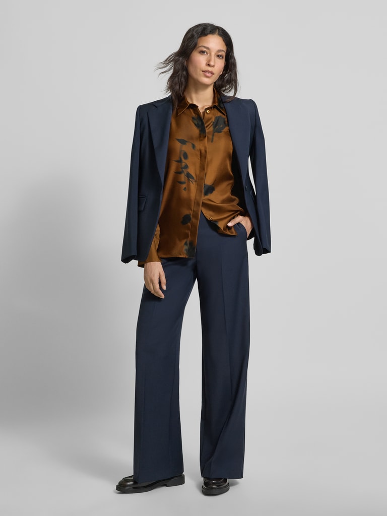 MM Regular fit overhemdblouse van pure zijde, model 'ERACLEA' in cognac ...