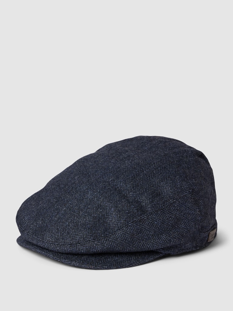 Barbour Platte pet met structuurmotief, model 'Barlow' in marineblauw ...