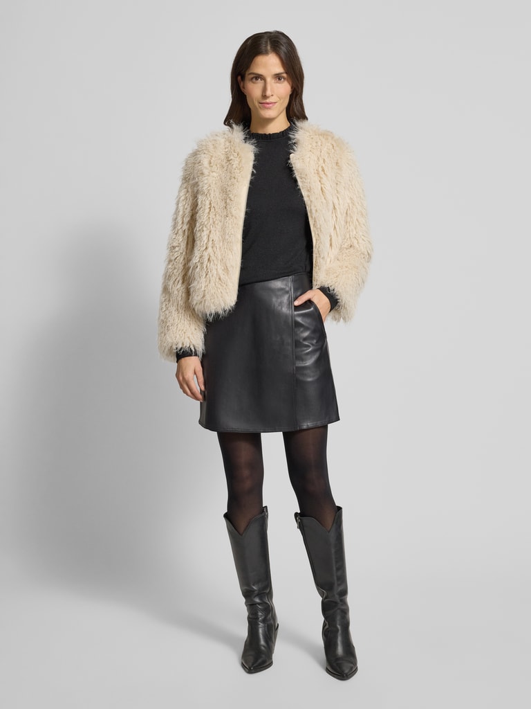 OPUS Minirok in leerlook, model 'Reana cosmic' in zwart online kopen | P&C