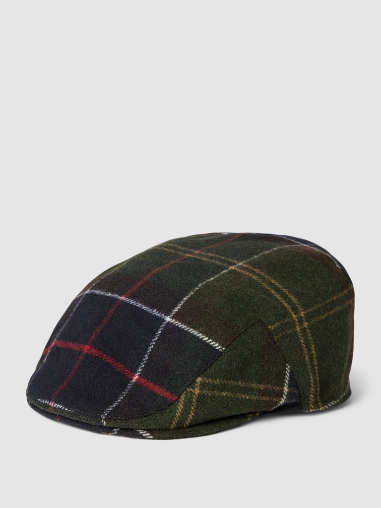 Barbour Platte pet met all-over motief, model 'GALINGALE' in groen ...