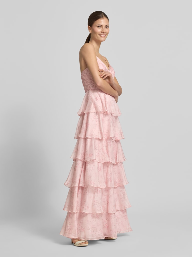 Hey Kyla Abendkleid mit Volantsaum und Spaghettiträgern (hellrosa ...