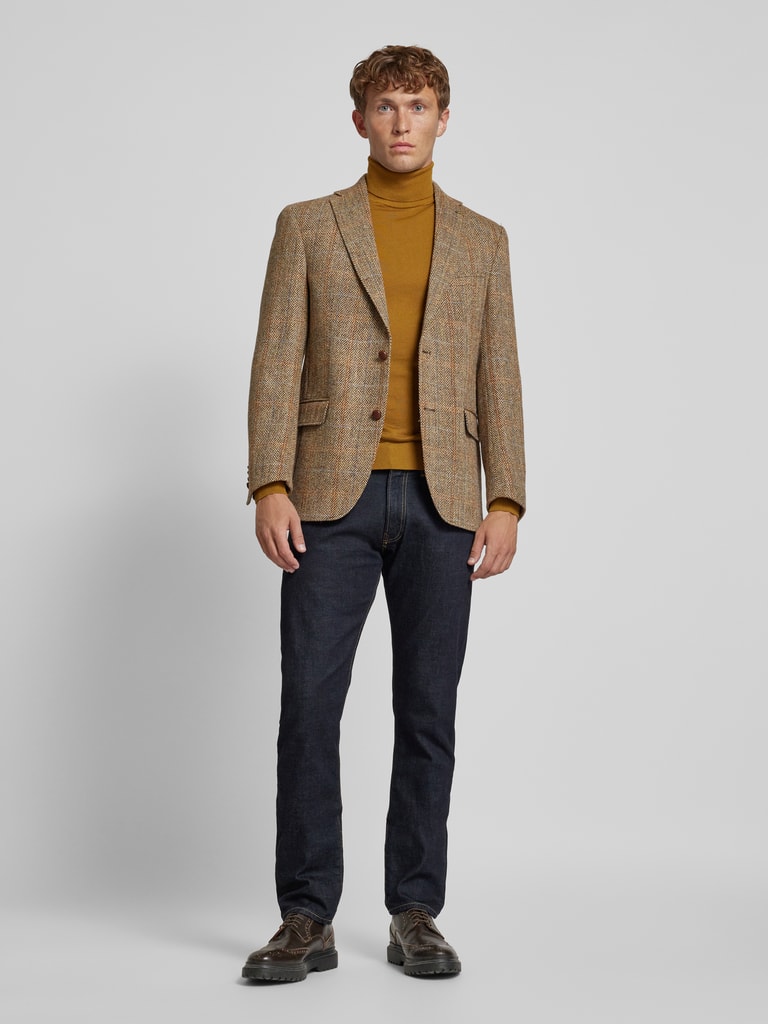 Carl Gross Regular fit Harris Tweed colbert van scheerwol met ...