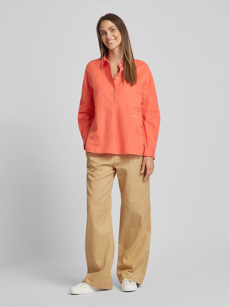 Frieda & Freddies Leinenbluse mit Label-Stitching (orange) online kaufen