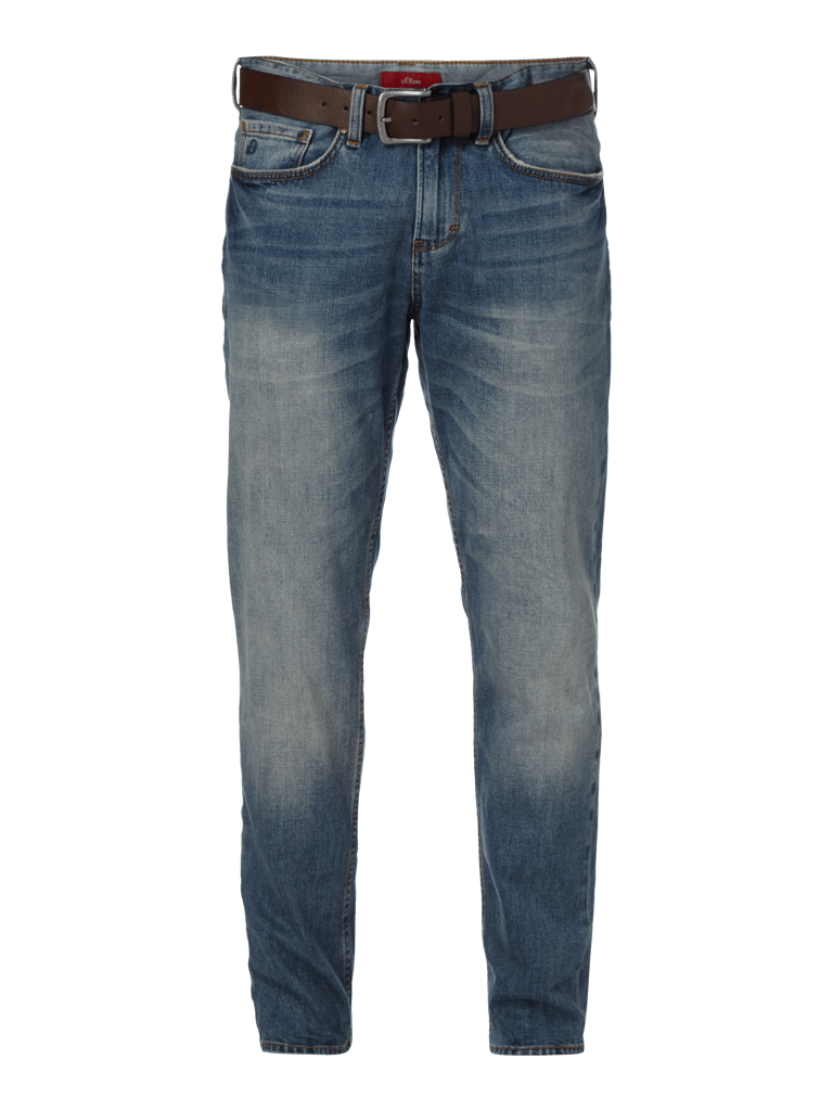S Oliver Red Label Stone Washed Regular Fit 5 Pocket Jeans Mit Gürtel