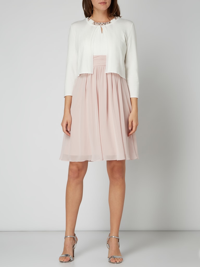 Jake*s Cocktail Cardigan mit Chiffonbesatz (offwhite melange) online kaufen