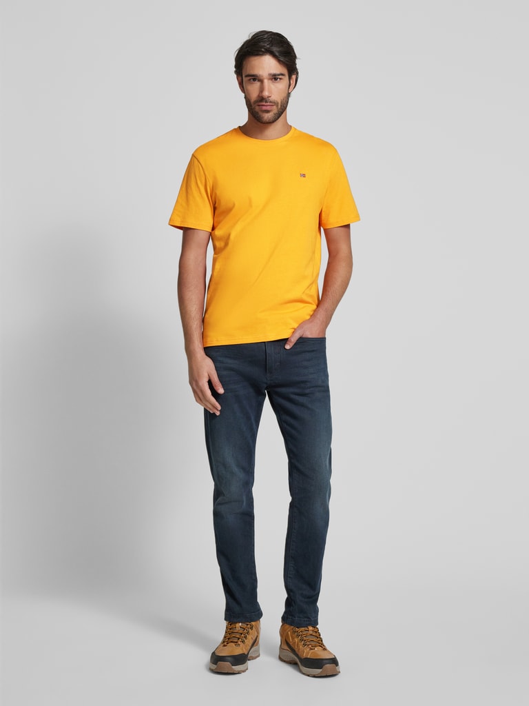 Napapijri T-Shirt mit Label-Stitching Modell 'SALIS' (orange) online kaufen