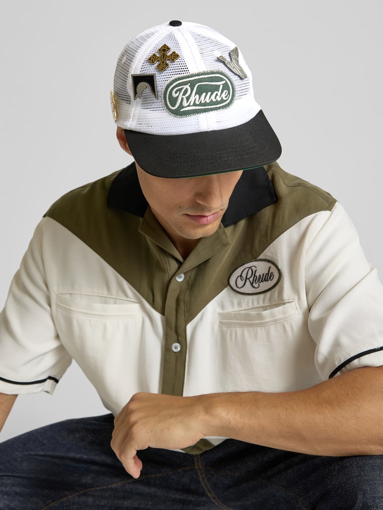 RHUDE Basecap mit Label-Stitching (hellgrau) online kaufen