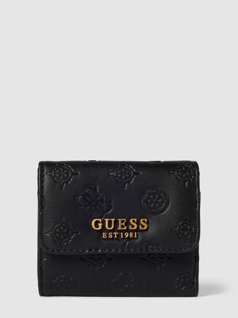 Guess Portemonnaie mit Label-Details Modell 'GEVA' (schwarz) online kaufen