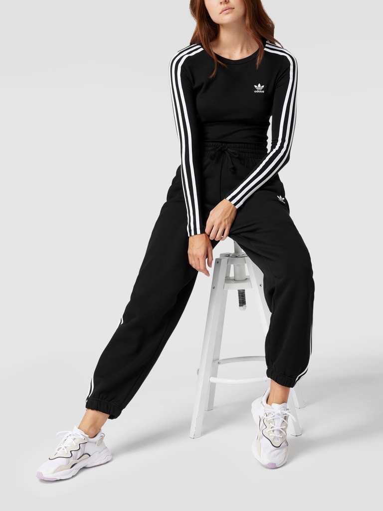 adidas Originals Langärmeliger Body mit Kontraststreifen (black) online ...