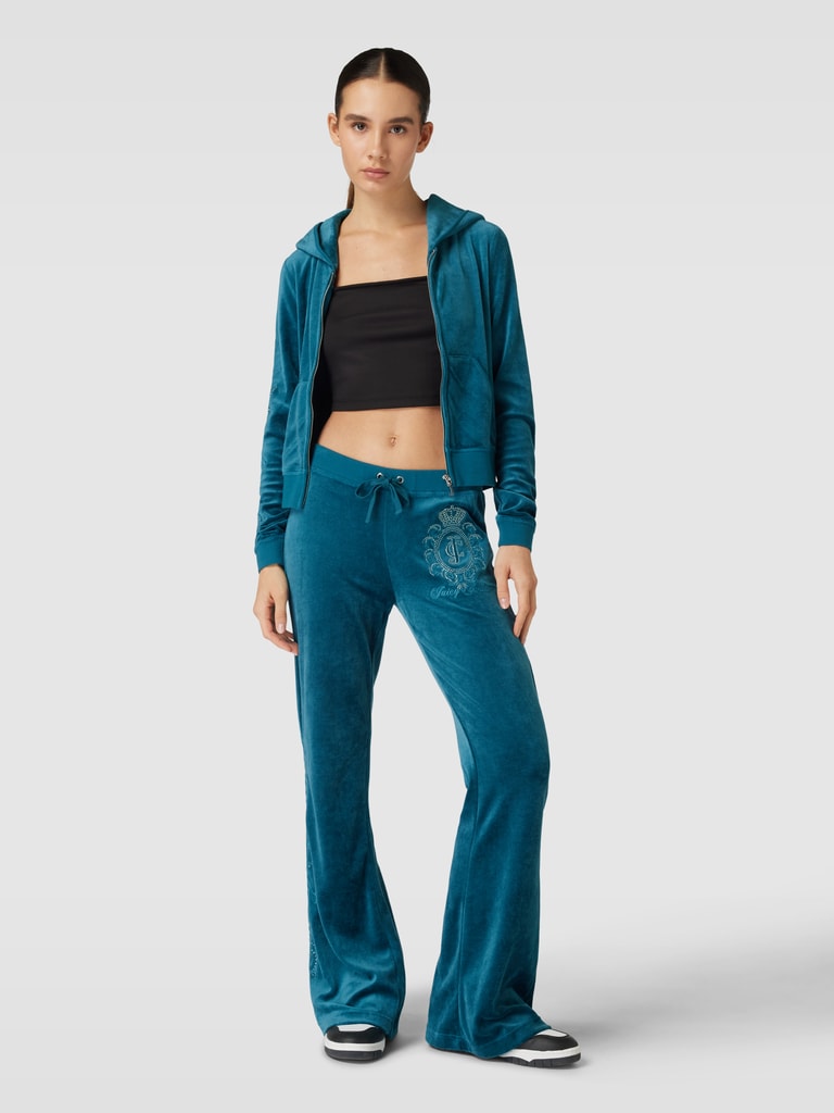 Juicy Couture Sweatpants mit Strasssteinbesatz Modell 'HERITAGE CREST' (petrol) online kaufen