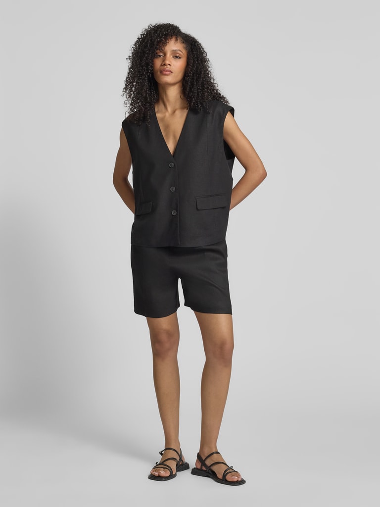 HUGO Shorts aus Leinen-Mix mit Eingrifftaschen Modell 'Holini' (black ...