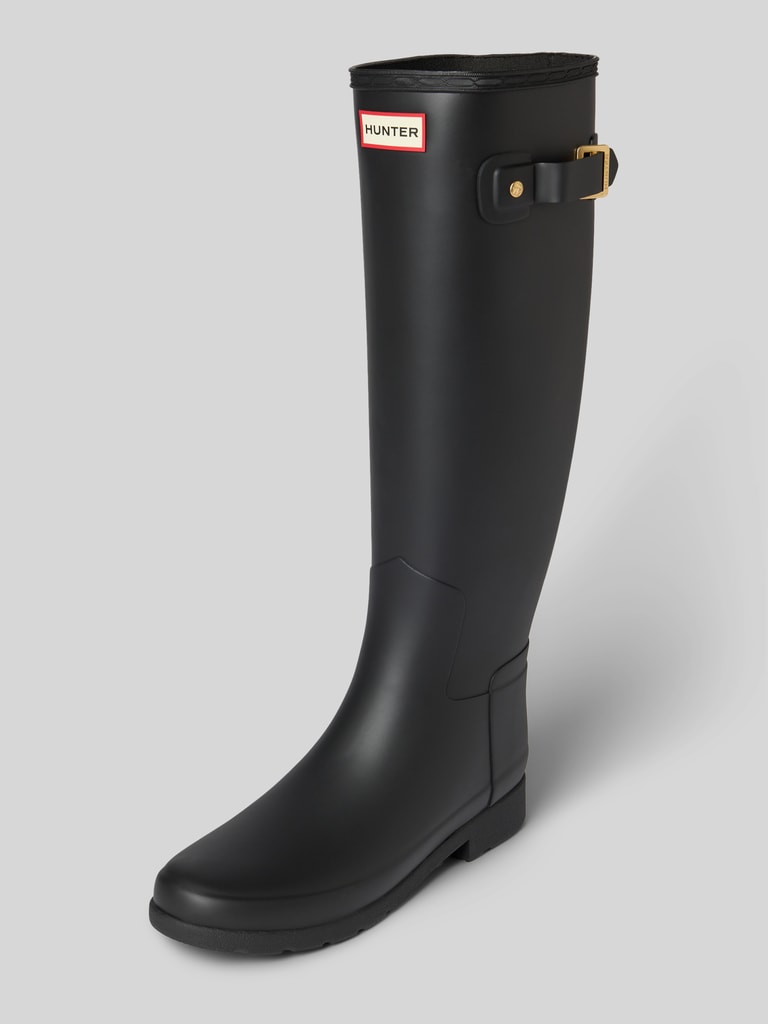 Hunter Rubberen laarzen met labeldetail in zwart online kopen | P&C