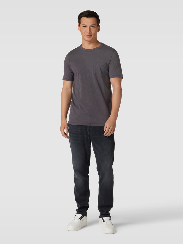 MCNEAL T-shirt in gemêleerde look met borstzak in donkergrijs online ...