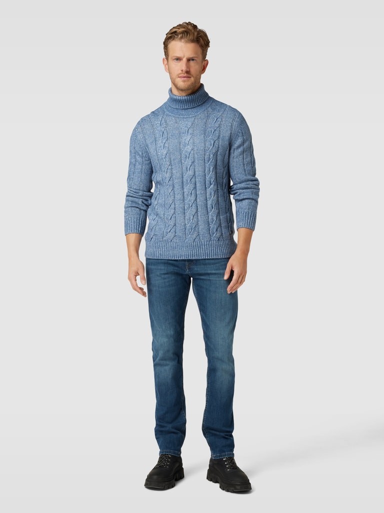 Pierre Cardin Rollkragenpullover mit Zopfmuster (royal) online kaufen