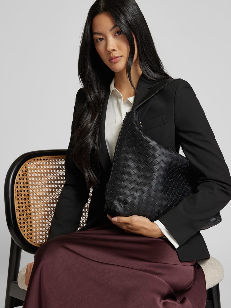 Marc O'Polo Handtas met gevlochten structuur van stroken rundleer in ...