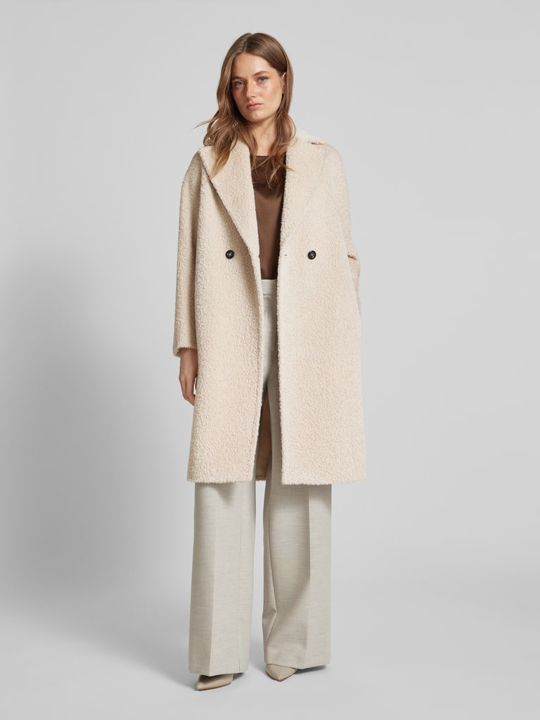 Max Mara Studio Lange jas van alpacamix met reverskraag, model 'GALANTE' in beige online kopen | P&C