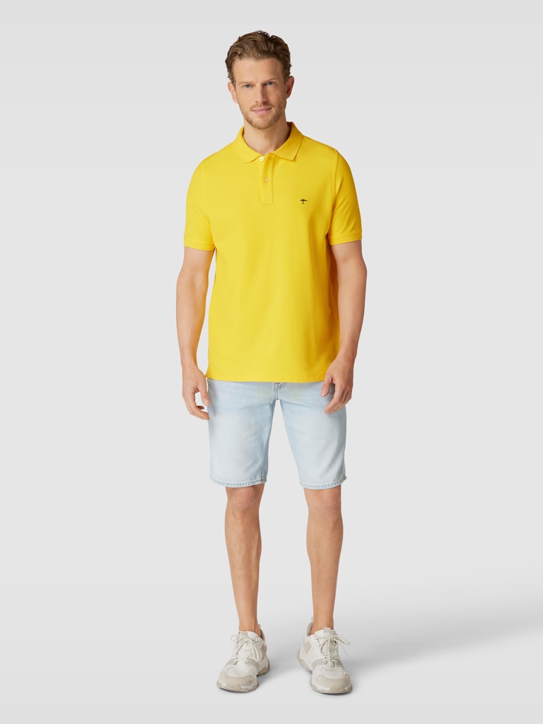 Fynch-Hatton Poloshirt met logostitching in geel online kopen | P&C