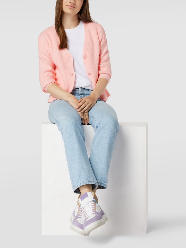 Pieces Cardigan met V-hals, model 'Jennifer' in lichtroze online kopen ...