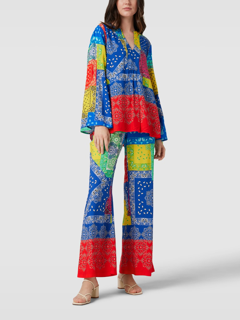 Risy & Jerfs Blouseshirt met tuniekkraag en all-over motief, model ...